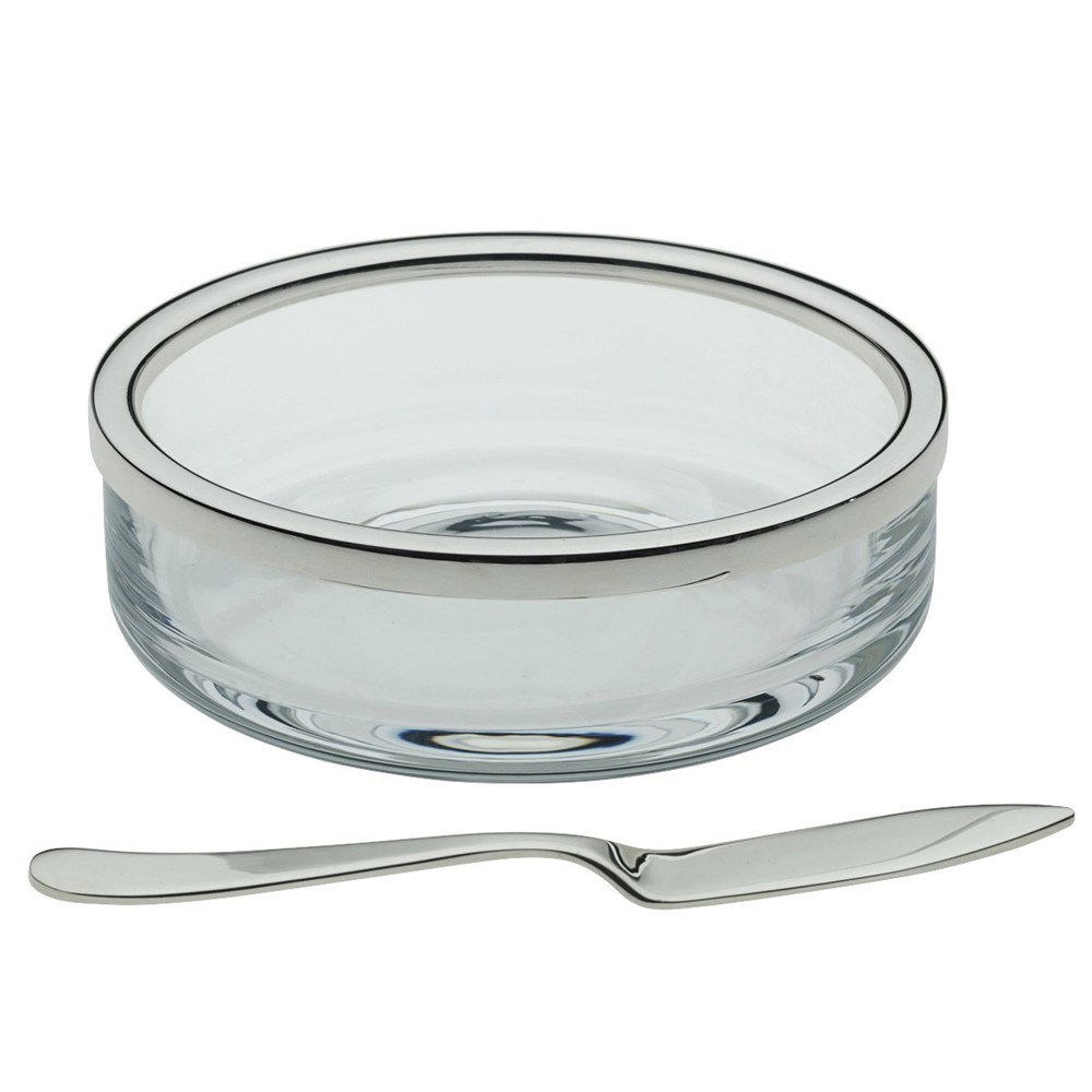 Cercle Butter dish with spreader, 10cm, With Silver Rim – The Homeware ...