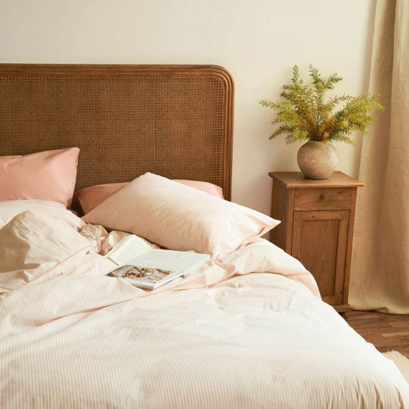 The Stripe 200 Thread Count Pair of Pillowcases, Standard, Clay Pink ...