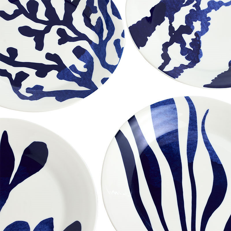 Pacific Set of 4 Side Plates, D24cm, Blue – The Homeware Outlet